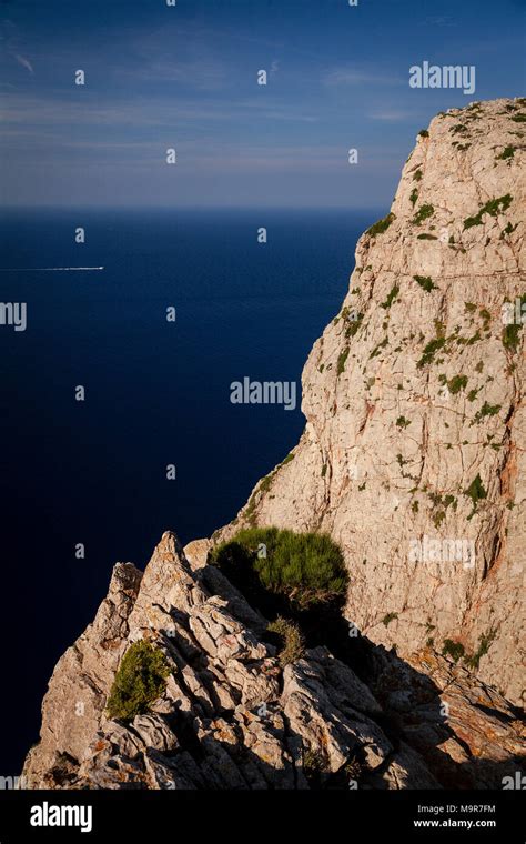 Limestone Cliffs On The Mediterranean Coast Of Mallorca At Formentor On