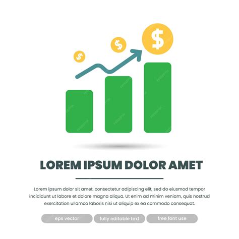Gráfico De Crecimiento De Moneda Ilustración Con Descripción Editable