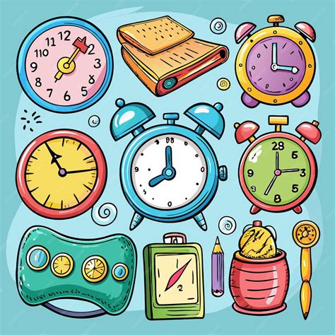 Classic Time And Clock Icons Vector Premium Ai Generated Vector