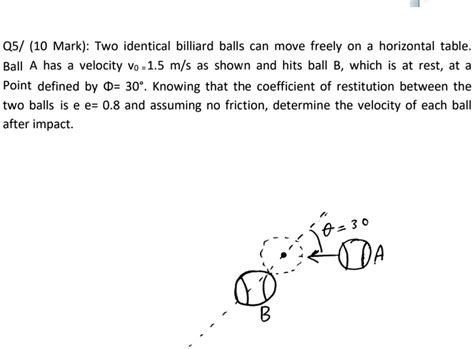 Solved Q5 10 Mark Two Identical Billiard Balls Can Move Freely On