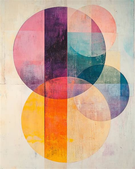 Abstract Composition Featuring Overlapping Circles Vibrant Colors