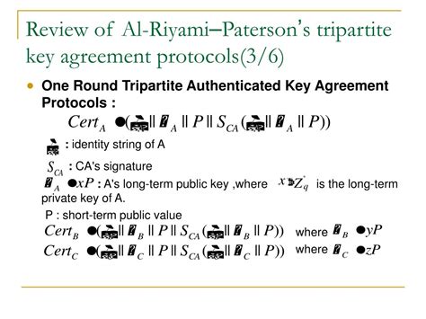 Ppt Cryptanalysis Of Tripartite And Multi Party Authenticated Key Agreement Protocols