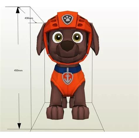 Paw Patrol Zuma 3d Modelo Imprimible Papercraft Low Poly En Venta En