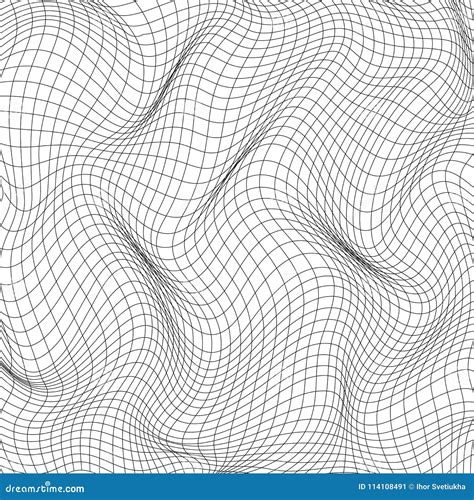 Mesh Warp Texture Isolated On White Background Distort And Deformation Net Stock Vector