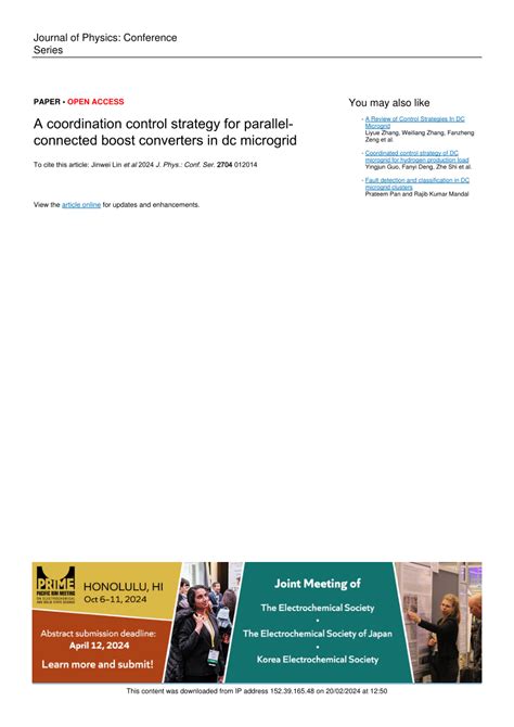 Pdf A Coordination Control Strategy For Parallel Connected Boost Converters In Dc Microgrid
