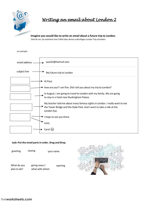 Email Writing Online Worksheet For 7th Grade You Can Do The Exercises
