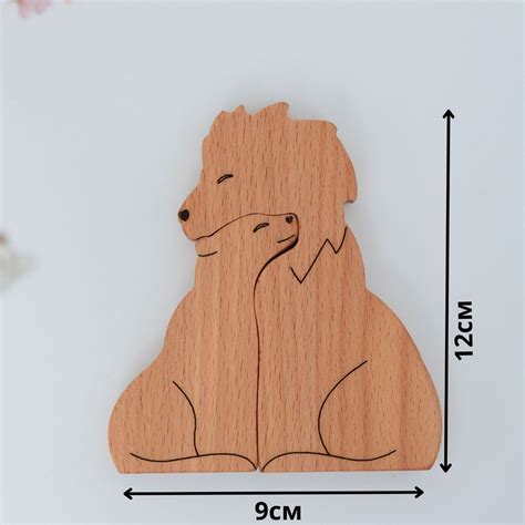 Статуэтка деревянная семья львов неразлучники фигурка из дерева пазл статуэтка для интерьера