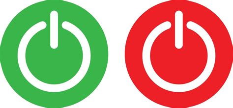 Green And Red Power Icon Set Power Switch Button With Turn On Off Icons Shut Down And Turn
