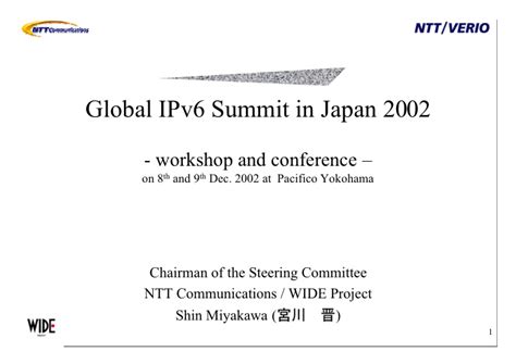 [ppt] Global Ipv6 Summit In Japan 2002 Workshop And Conference On 8 Th Powerpoint