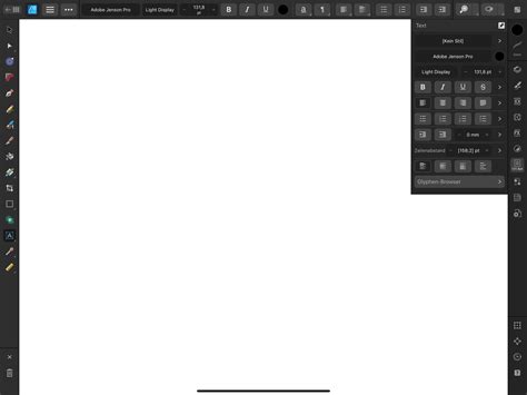Affinity For Ipad Not Capable Of Doing Kearning And Letter Spacing Feedback For The Affinity