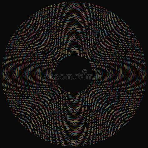 Colorful Circular Concentric Segmented Circles Radial Radiating Rings Abstract Geometric