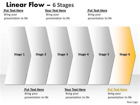 Linear Flow 6 Stages 55 PowerPoint Slide Clipart Example Of Great PPT Presentations PPT