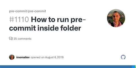 How To Run Pre Commit Inside Folder Issue Pre Commit Pre Commit GitHub