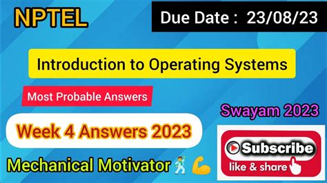 Introduction To Operating Systems Week 4 Quiz Assignment 4 Solution