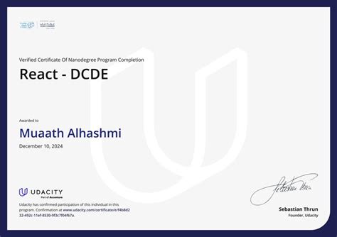 Muaath Alhashmi On Linkedin Ive Completed The React Nanodegree Program From Udacity A Milestone