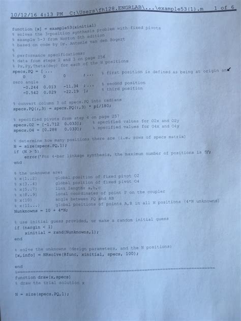 Solved Matlab Code Below