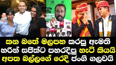 කනබතේ මලපහ කරපු ඇමති හරින් සජිත් ප්‍රේමදාසට පහරදීපු හැටි පාපොච්චාරණය