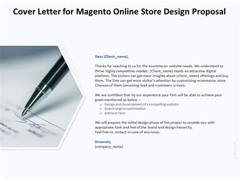Cover Letter For Magento Online Store Design Proposal Ppt Powerpoint