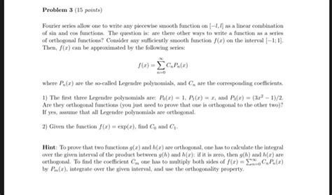Solved Problem Points Sketch The Fourier Series Of Chegg Com