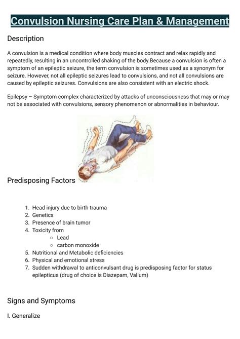 Solution Convulsion Nursing Care Plan And Management Studypool