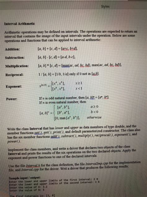 Solved Styles Interval Arithmetic Arithmetic Operations May