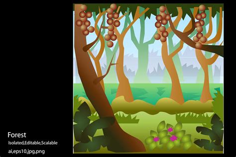 Forest Vector Background Graphic By Karya Langit · Creative Fabrica