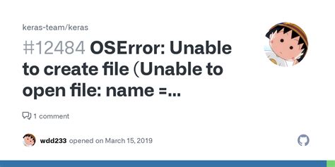 Oserror Unable To Create File Unable To Open File Name Model