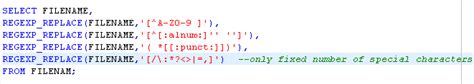 Database And Warehouse Concepts Remove All Or Some Special Characters