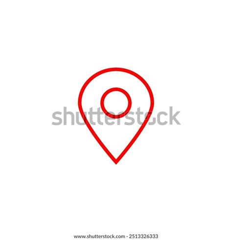 Location Icon Map Pin Outline Red Stock Vector Royalty Free