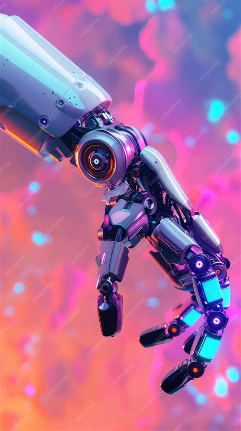 3d Model Of A Robotic Arm Icon With A Colorful Background Premium Ai Generated Image