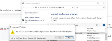 Im Trying To Uninstall Eclipse Temurin Jre With Hotspot 17 0 6 10 X64 · Issue 771 · Adoptium