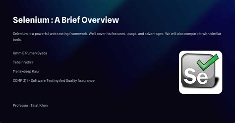 Selenium A Brief Overview