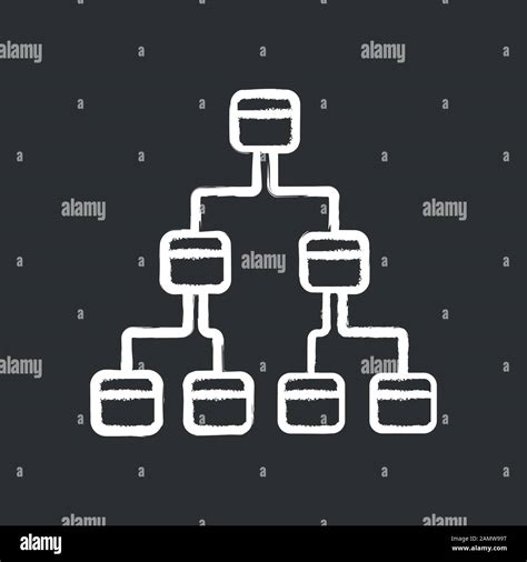 Tree Diagram Chalk Icon Hierarchical System Node Link Diagram Visual Representation Of