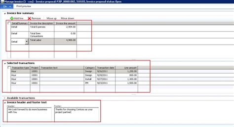 Manage Invoice Presentment During Invoice Processing Of Projects In Microsoft Dynamics Ax 2012