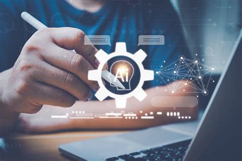 인공 지능 Ai와의 챗봇 채팅 기술을 사용하는 사람 스마트 로봇 Ai 명령 프롬프트를 입력하여 인공 지능을 입력하여 무언가를 생성하고 미래 기술 변환 Stem 주제에 대한