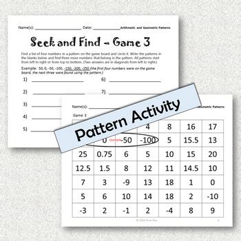 Arithmetic And Geometric Pattern Activity By Time Flies TpT