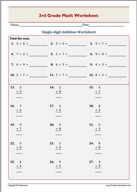 3rd Grade Level Math Worksheets 3rd Grade Math Worksheets