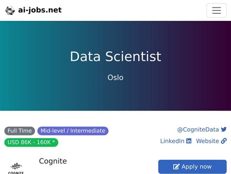 Hiring Data Scientist In Oslo Raimljobs