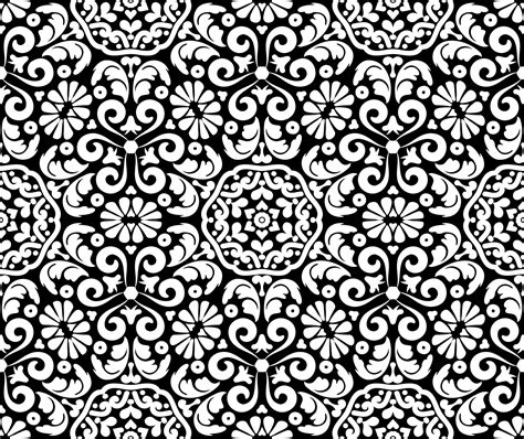 Floral Ornate Decor Seamless Pattern Vintage Floral Damask Ornament Black And White Vector