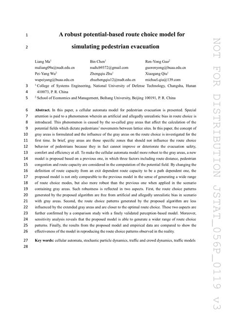 Pdf A Robust Potential Based Route Choice Model For Simulating Pedestrian Evacuation