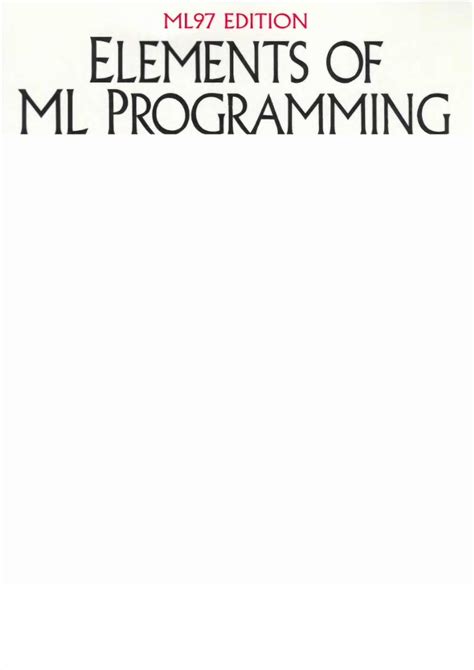 Pdf Elements Of Ml Programming Ullman Dokumentips