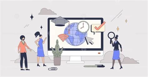 Modern Education And Digital Learning Tiny Person Neubrutalism Concept Vectormine