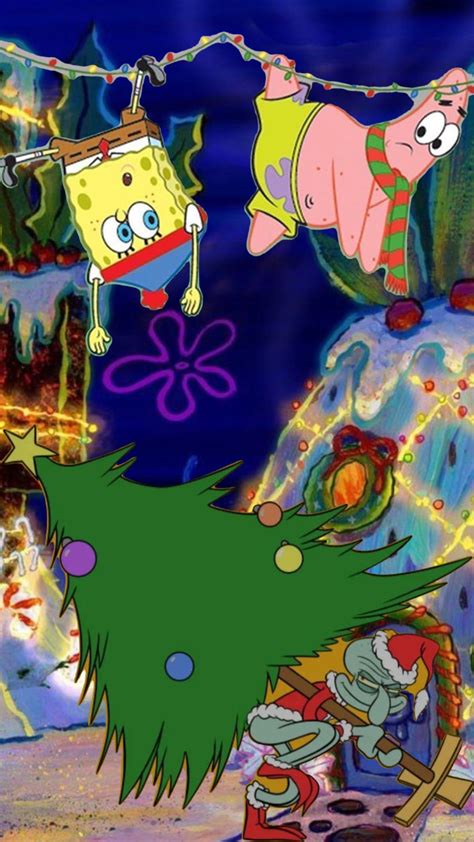 Christmas Spongebob Spongebobchristmas Wallpapers Bonitos Festa Do Bob Esponja Wallpaper