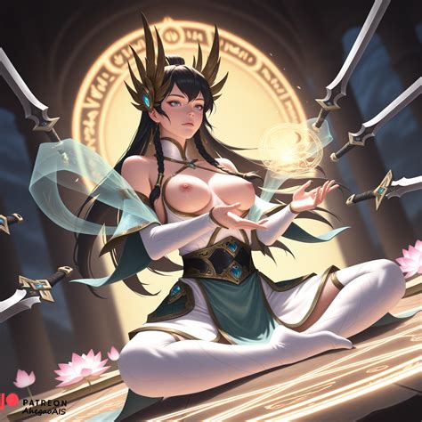 Rule 34 Ahegao Ai Ai Generated Breasts Breasts Out Divine Sword Irelia Female Immortal Journey