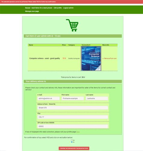 Bazaar Php Example Code Part 8 Shopping Cart Of User Cdesignereu