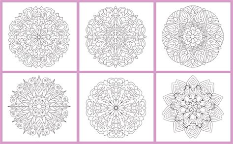 Amazing Mandala Patterns Adult Coloring Book Hand Drawn