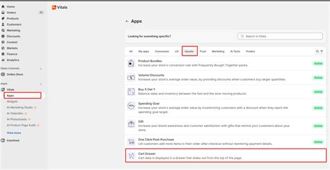 How To Use The Vitals Cart Drawer App Vitals Help Center