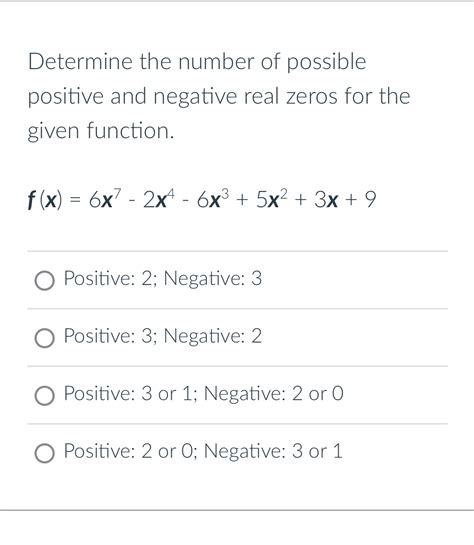 solved determine the number of possiblepositive and negative
