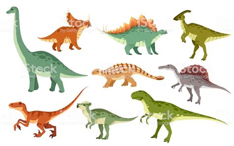 Cartoon Dinosaur Set Cute Dinosaurs Icon Collection Colored 만화