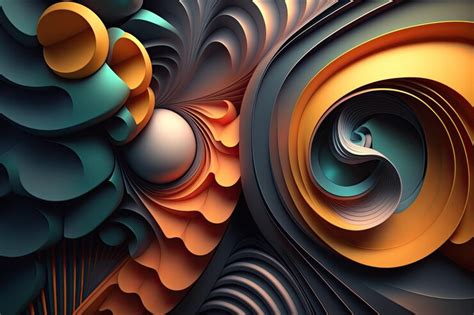 Premium Ai Image Abstract Geometric Shape Background With Curve Lines Design Generative Ai
